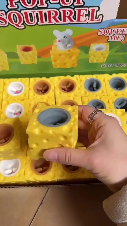 Funny Cheese Block Squeeze Toy Children Cartoon Cute Stress-relieving ...