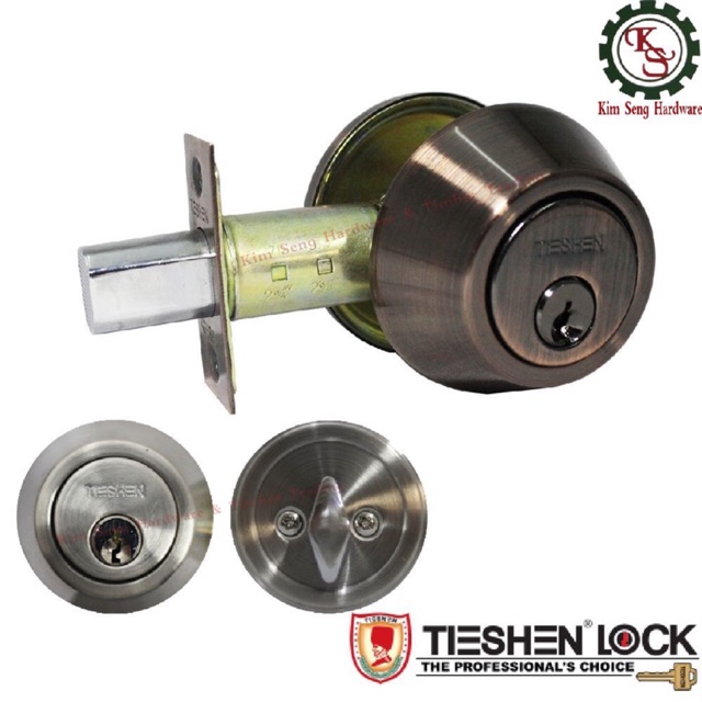 TIESHEN Single Cylinder Deadbolt Lock Door Security Thumb Turn Lockset ...