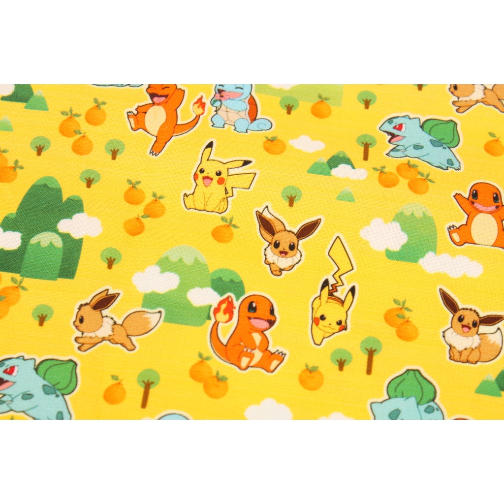 Pocket Monster Pokemon Pikachu Character Fabric made in Korea by the ...