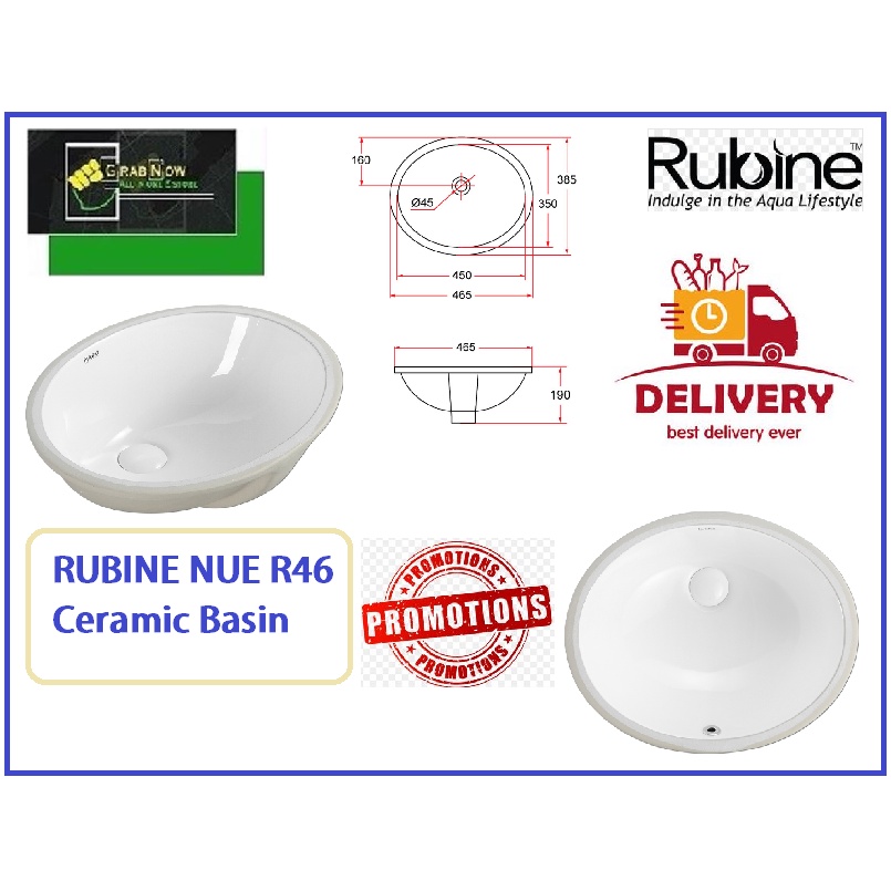 RUBINE NUE R46 Ceramic Basin | Shopee Singapore