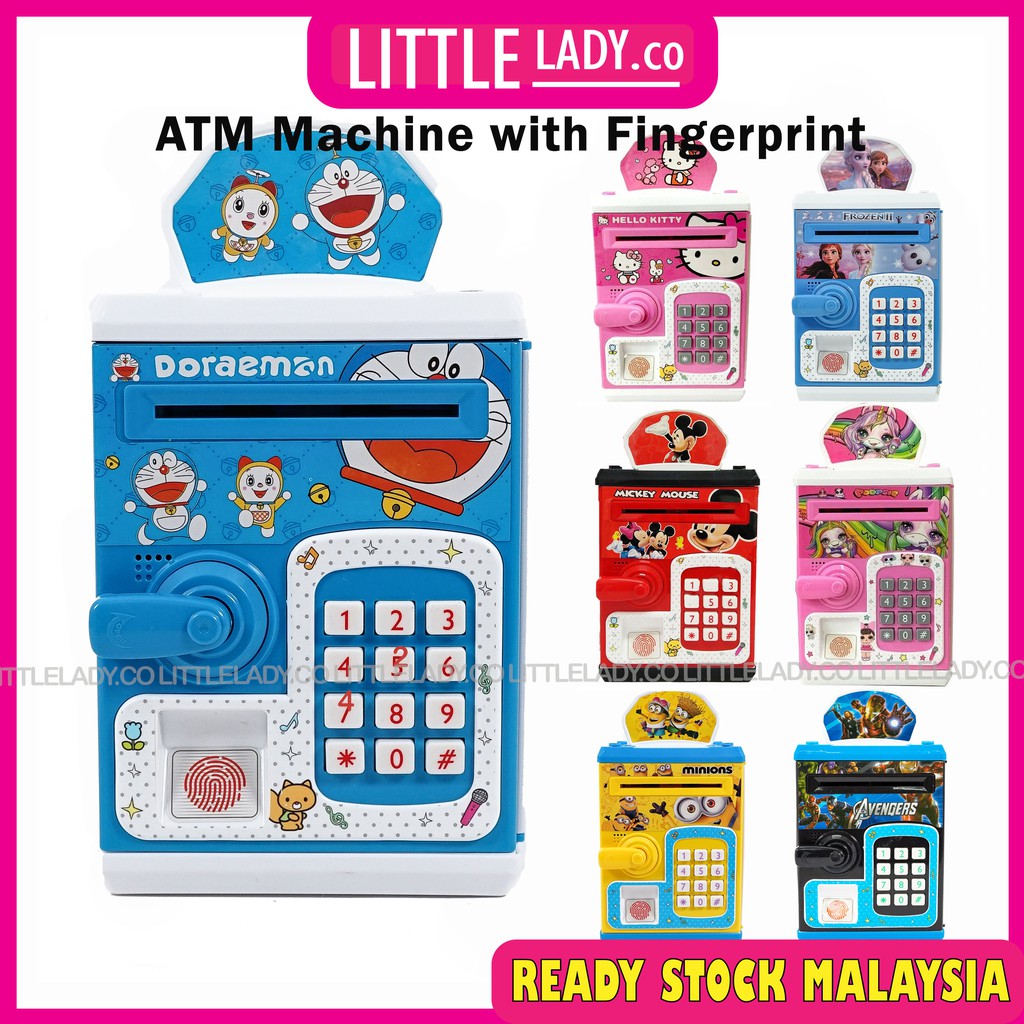 Children Coin Bank Portable ATM Machine with Fingerprint Tabung ...