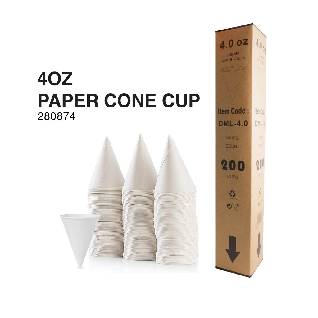 Disposable 4oz Paper Cone Cups _ 200PCS | Shopee Singapore