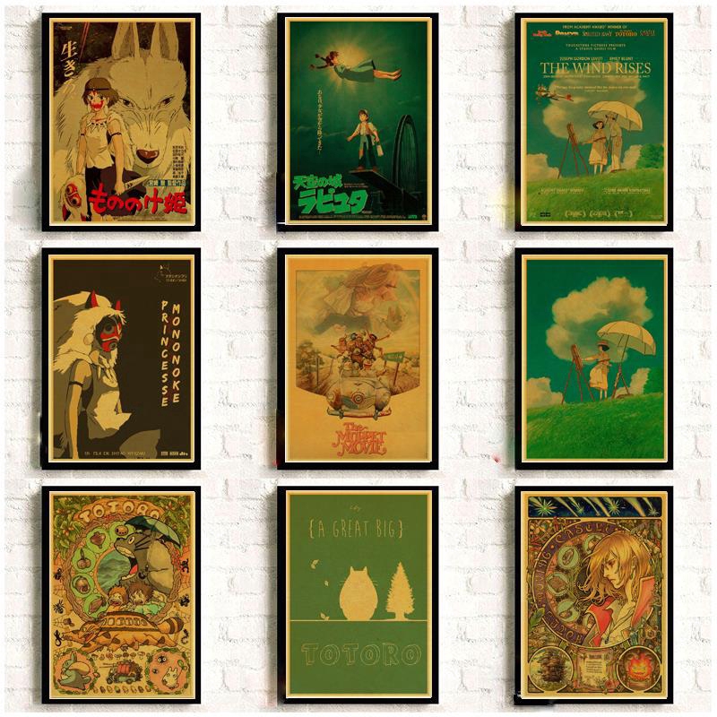 Japanese Anime Miyazaki Hayao Vintage Posters For Home Decor kraft ...