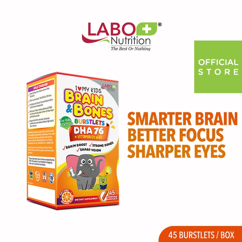 LABO Nutrition Kids DHA Brain & Bone Burstlets - Omega 3 DHA Fish Oil ...