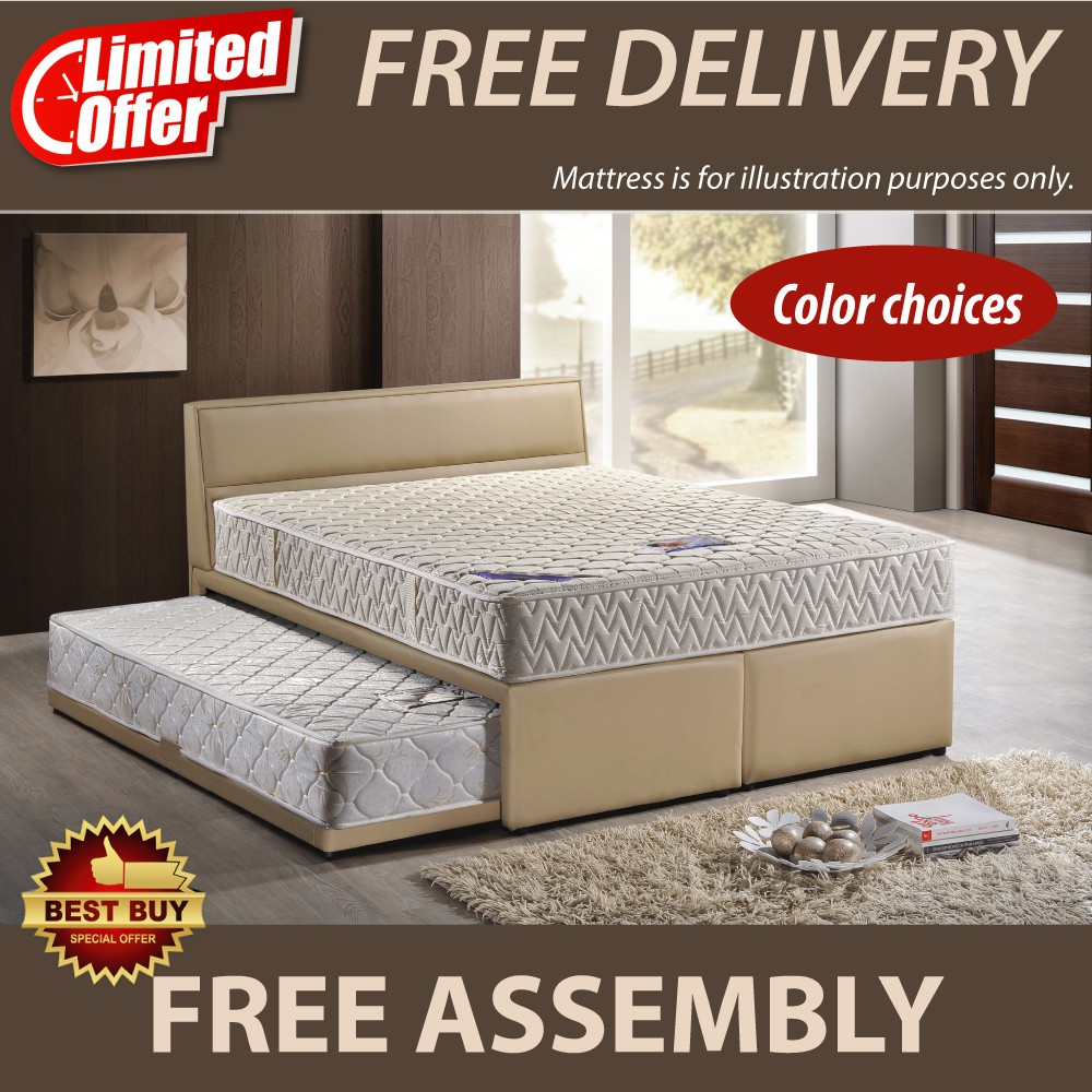 3 in 1 Queen Bed with Pull Out Bed * Color Choice * Free Installation ...
