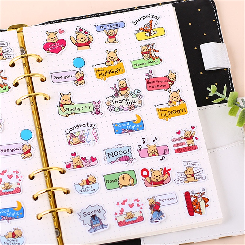 Pooh Bear Q-3 Diary Stickers 40Pcs/Set DIY Album Scrapbooks Decor ...