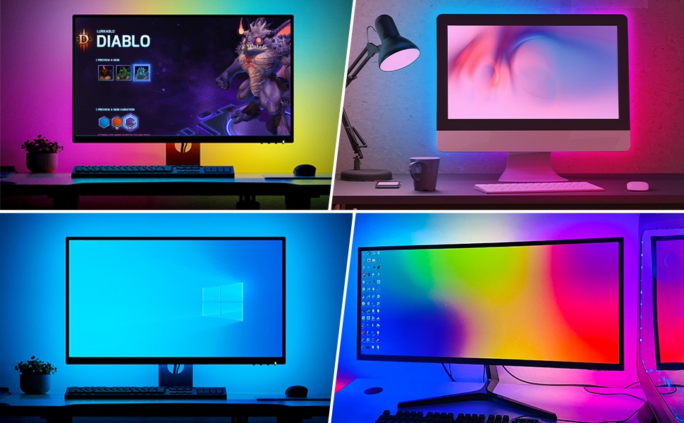 Ambient RGB LED Smart Strip Light for Dream Color Screen Computer ...