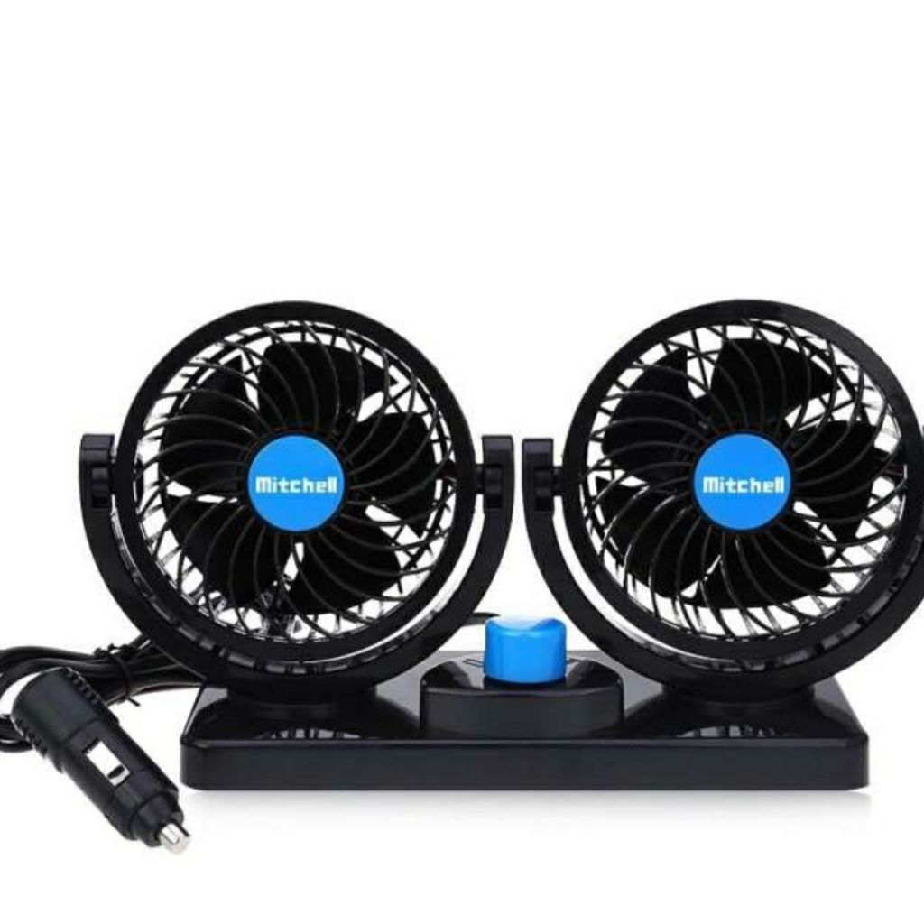 Mitchell 12V Electric Twins Car Fan Low Noise ( Strong Wild ) | Shopee ...
