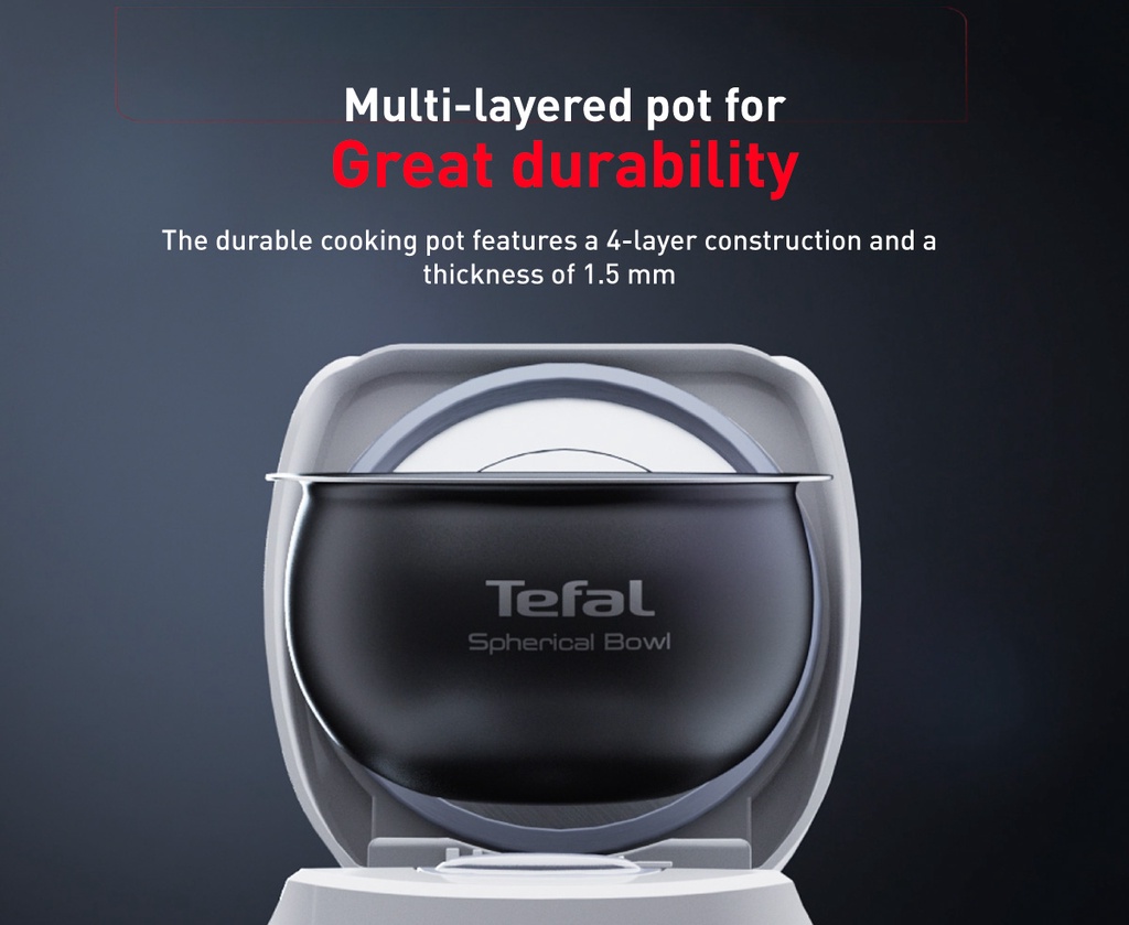 Tefal Easy Compact Fuzzy Logic Rice Cooker 1L RK7301 – 8 Programmes, AI ...