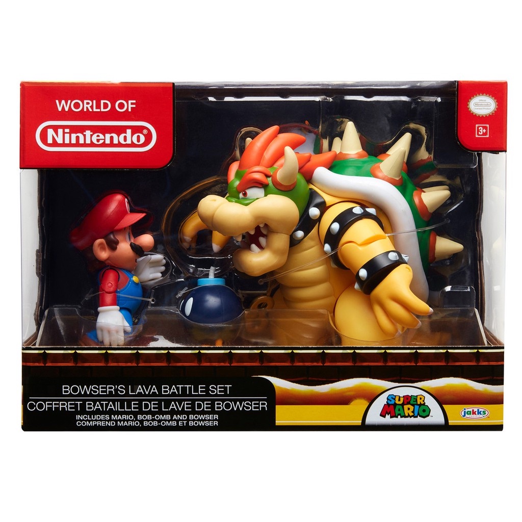 World of Nintendo Super Mario Bowser's Lava Battle Set, includes Mario ...