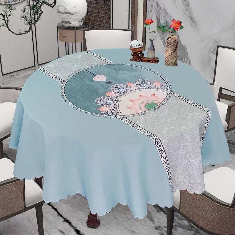 New Chinese Round Table Cloth Fabric Waterproof And Oil-Proof Chinese ...