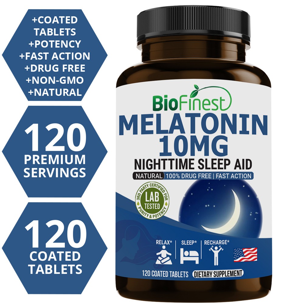 Biofinest Melatonin 5mg 10mg Supplement - Fast Action Natural Nighttime ...