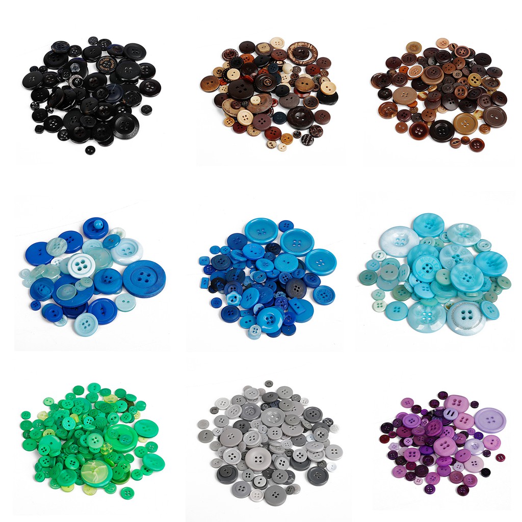 About 50-100pcs/bag Mix Color Series Resin Button Mix Size Sewing ...