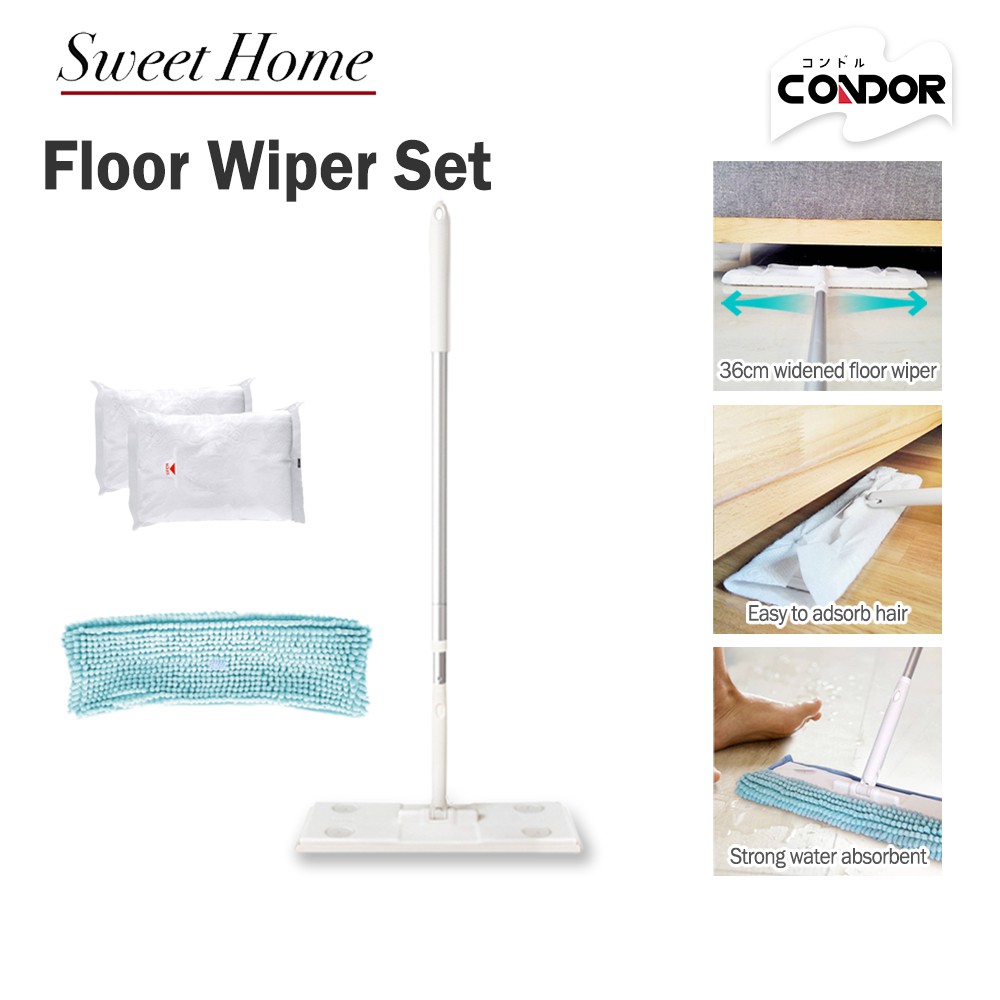 Japan Condor Floor Wiper Set | Telescopic Handle Dry Wipes Widened ...