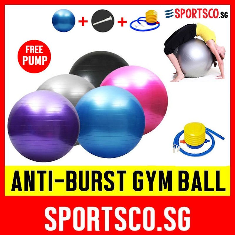 🇸🇬 Sportsco Anti Burst Yoga Gym Exercise Ball 55 65 75 85 Cm Free