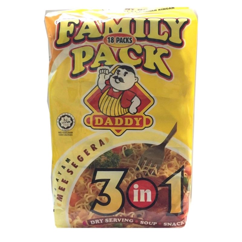Mee Daddy Instant Noodle Chicken Flavour Mee Segera DADDY 3 IN 1 Family ...