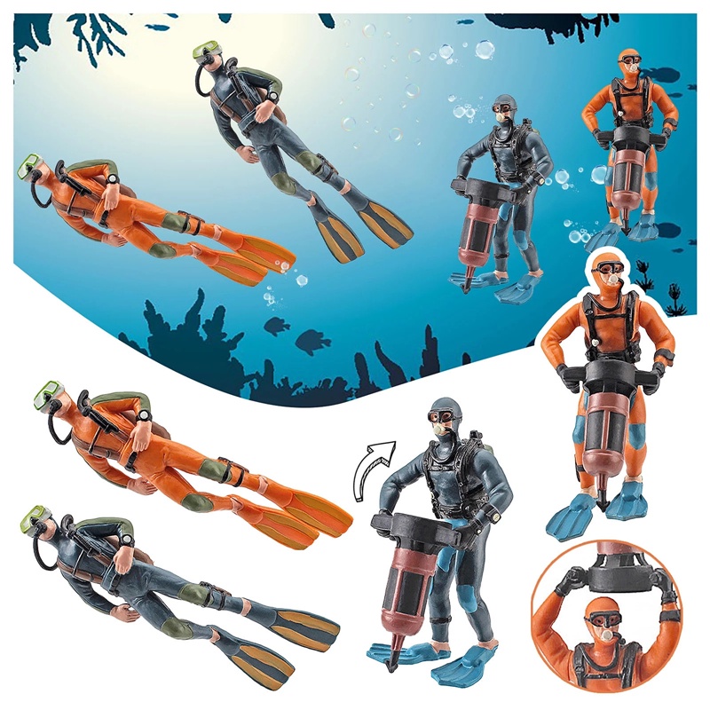 New Miniature Diver Figure Aquarium Decoration Ocean Explorer Swimmer ...