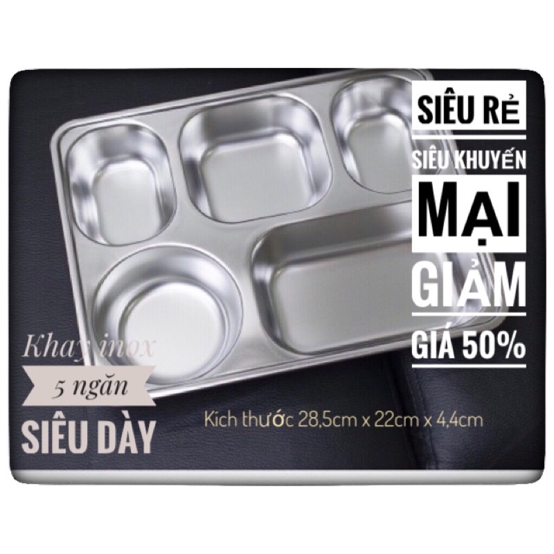 Combo Korean premium [5-compartment stainless steel rice tray] (high ...