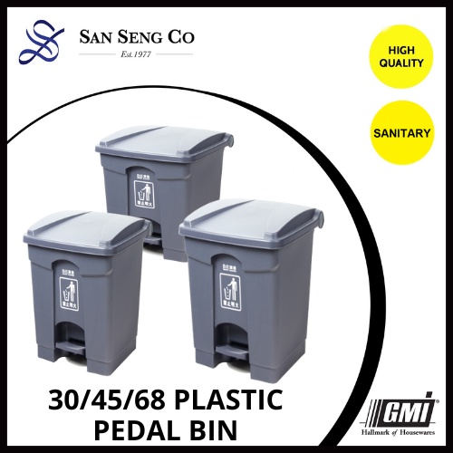 San Seng 30L/45L/68L Heavy Duty Plastic Pedal Dustbin Trash Bin for F&B ...