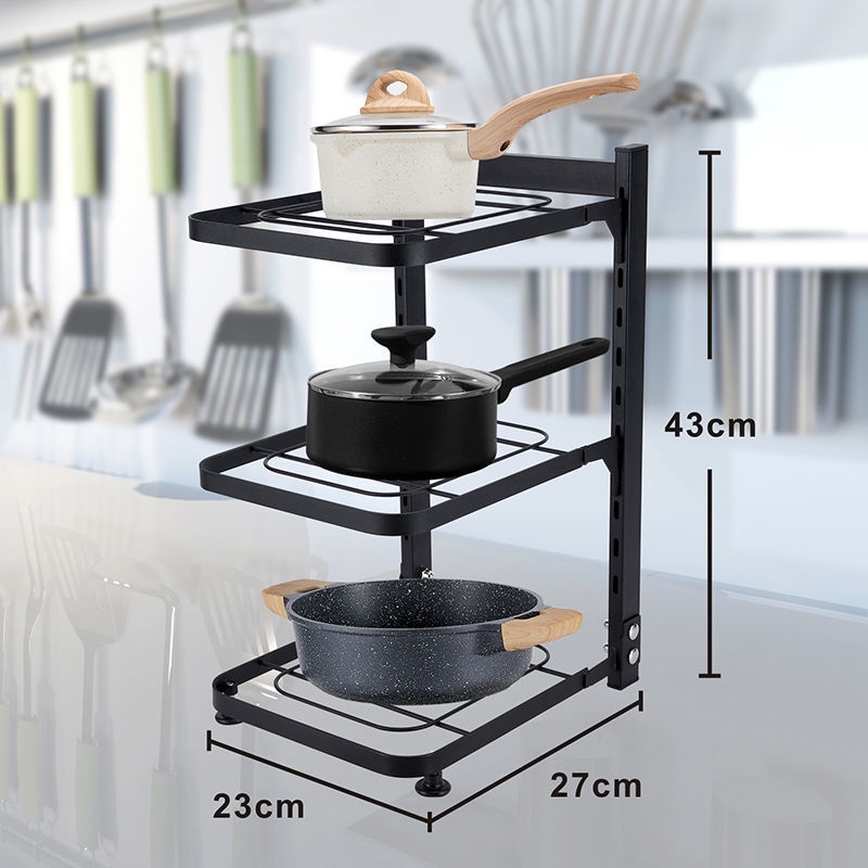 Adjustable Pot Rack Pot Organiser Kitchen Pot Rack Kitchen Storage Rack ...