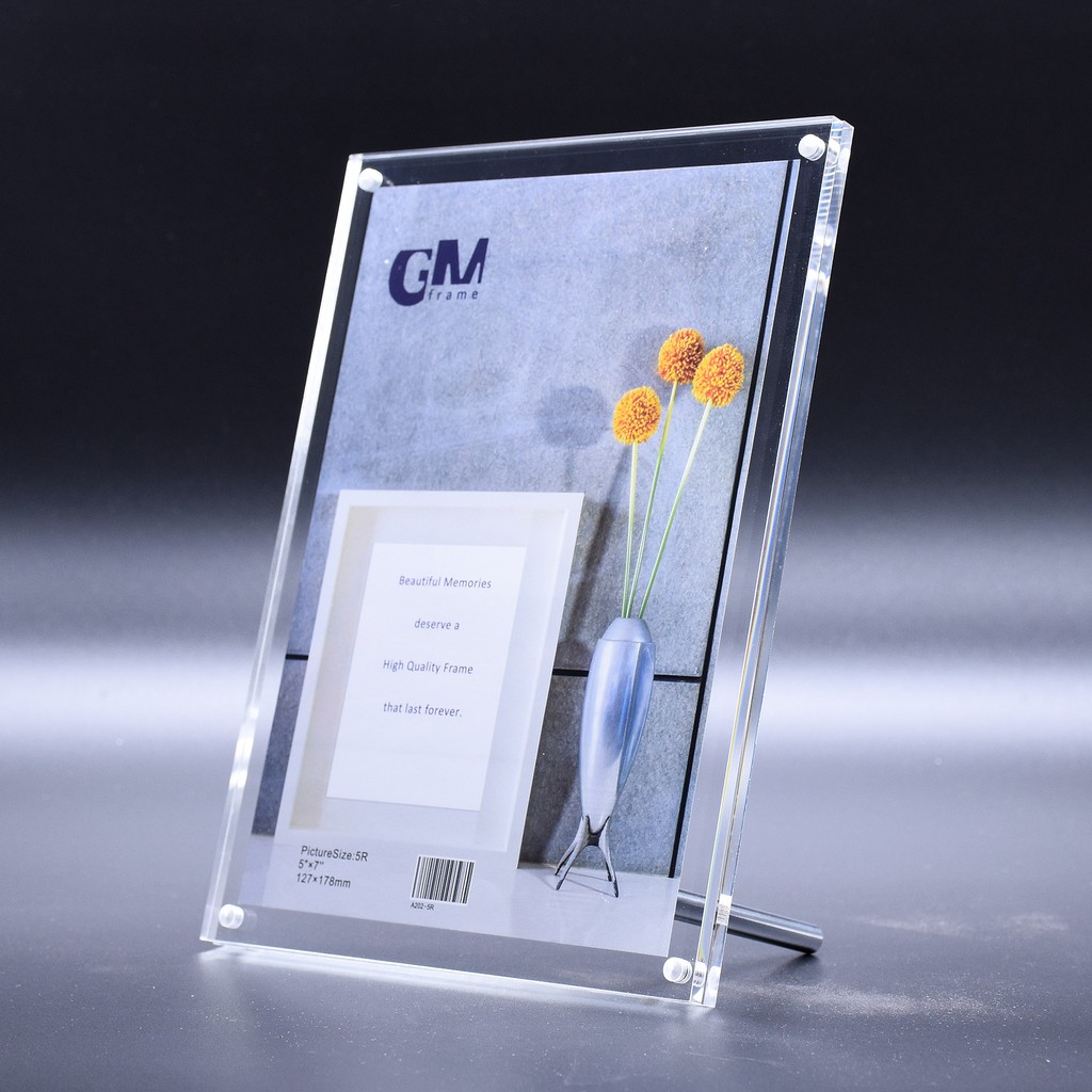 Acrylic Stand Frame with Steel Rod | Photo Frame | A4 Certificate Frame ...