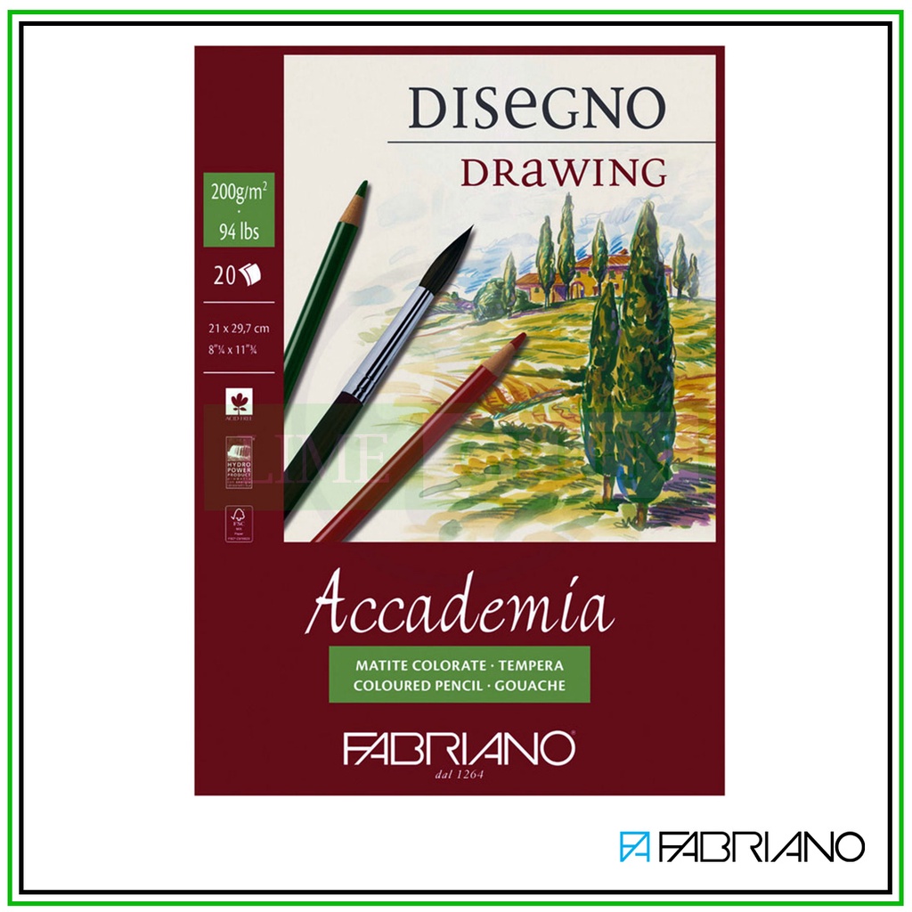 Fabriano Disegno Drawing A4 200gsm specialized colored pencil Drawing ...