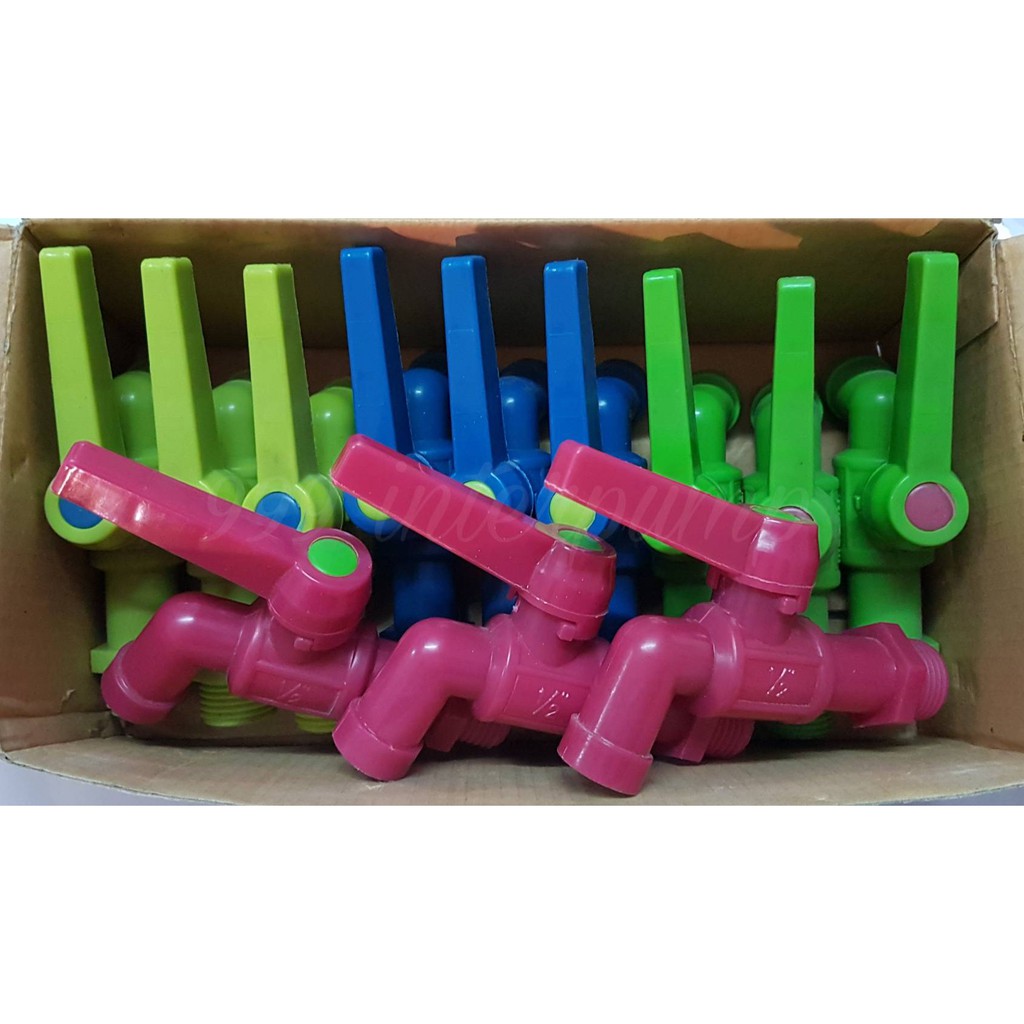 PVC Ball Tap With Italian Handle Size 1/2 Inch Assorted Colors (1 Box ...