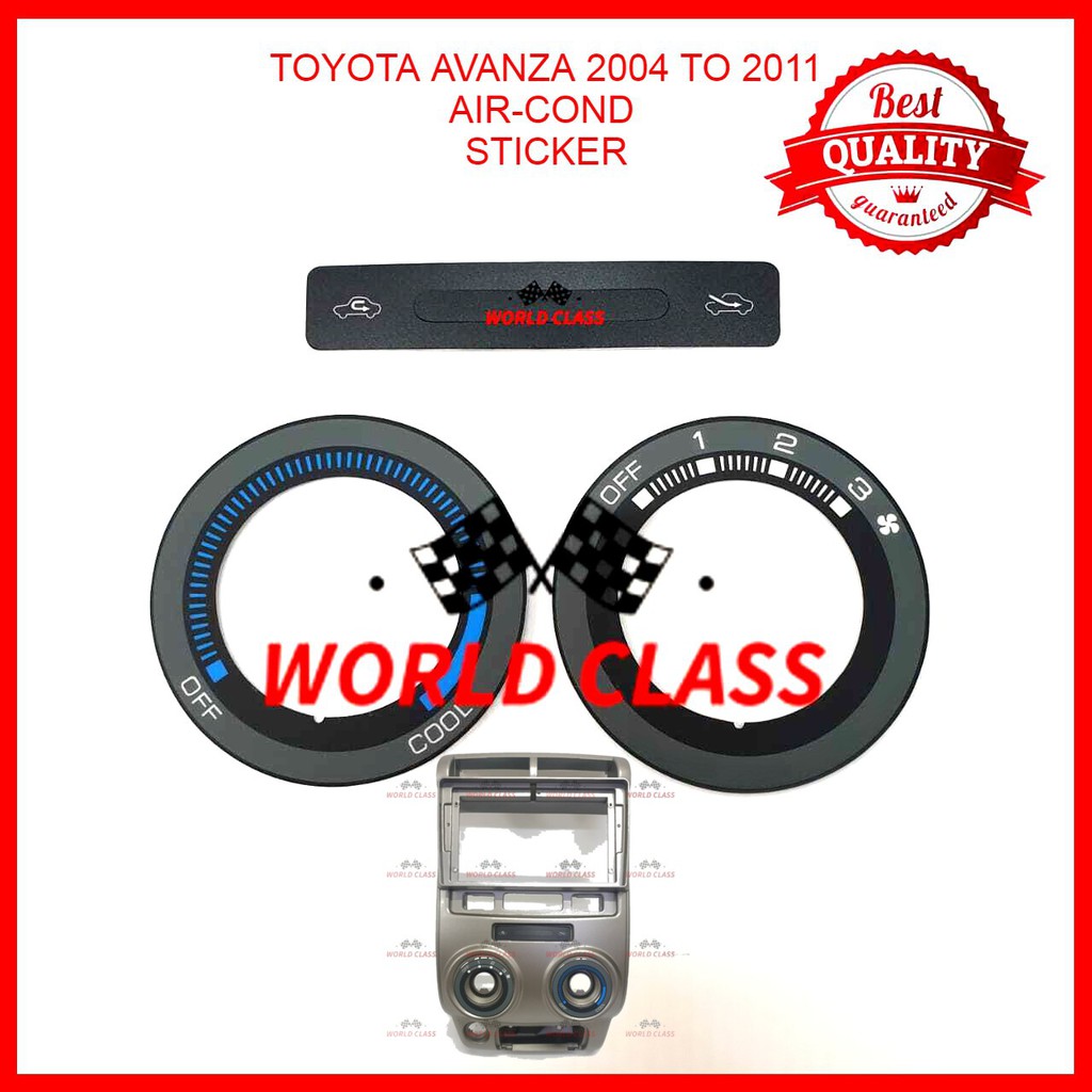 AIR-COND STICKER FOR TOYOTA AVANZA 2004-2011 (Big) 9" ANDROID CASING ...
