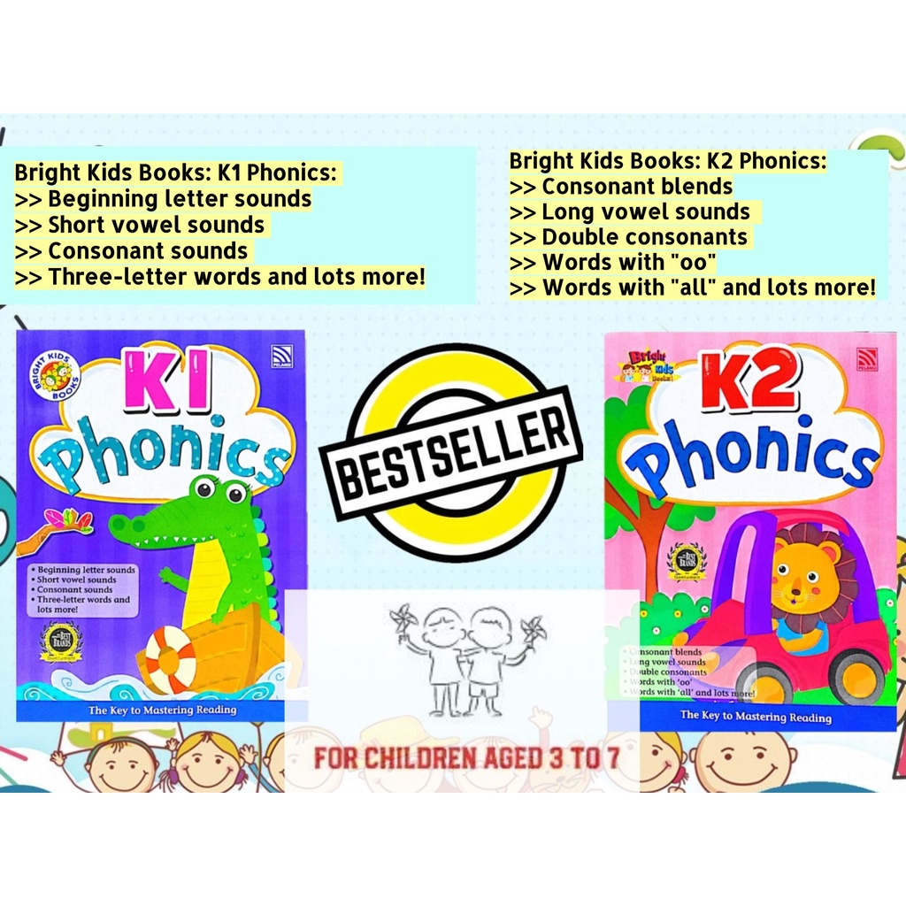 K1 & K2 Phonics (AGED 3 TO 7) (PRESCHOOL) (Bright Kids Books) (EARLY ...