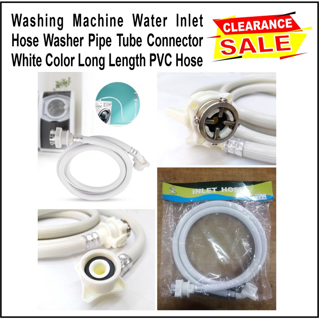 Washing Machine Water Inlet Hose Washer Pipe Tube Connector White Color ...