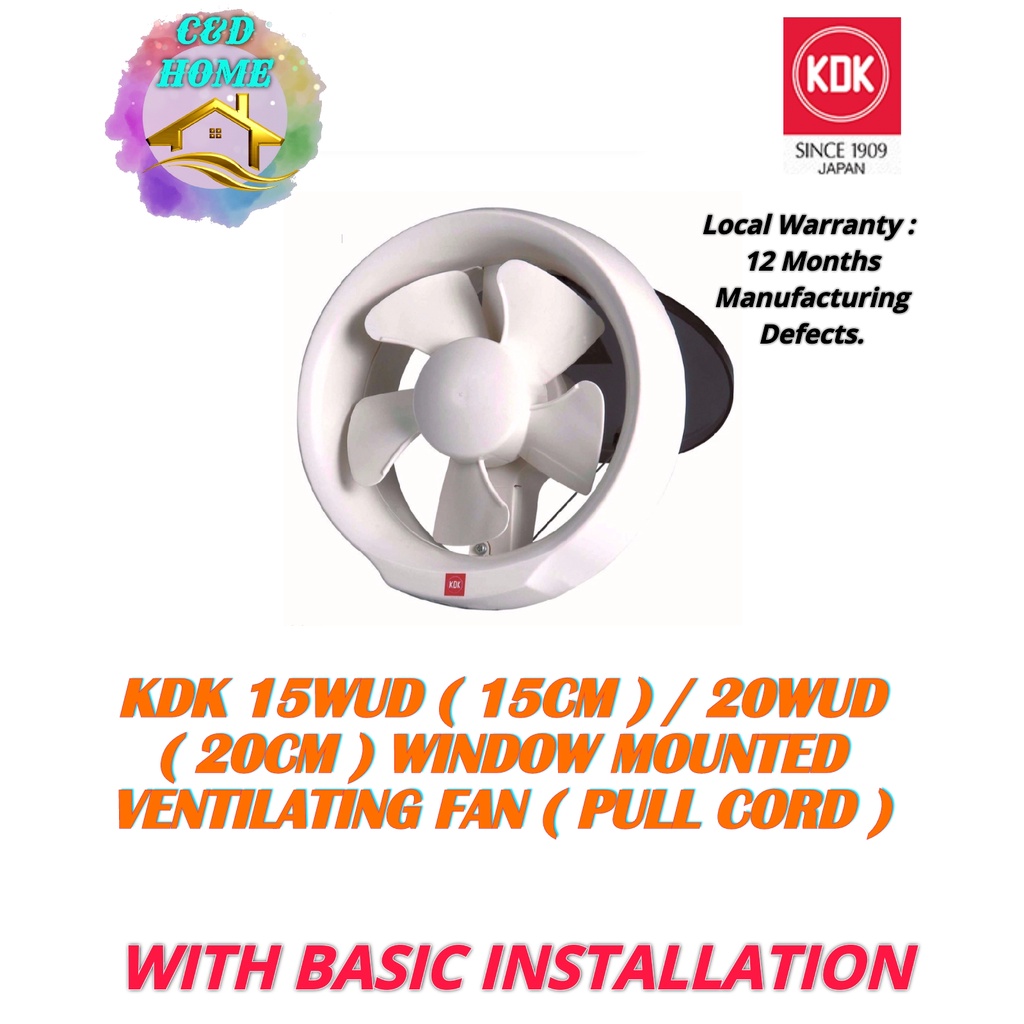 KDK 15WUD ( 15CM ) / 20WUD ( 20CM ) Window Mounted Ventilating Fan ...