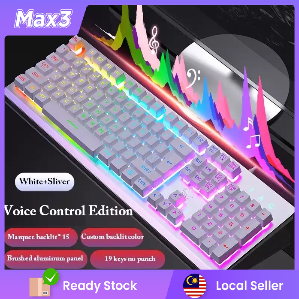 K002 RGB LED Gaming Keyboard Gaming Mechanical Feeling Backlit Gamer ...