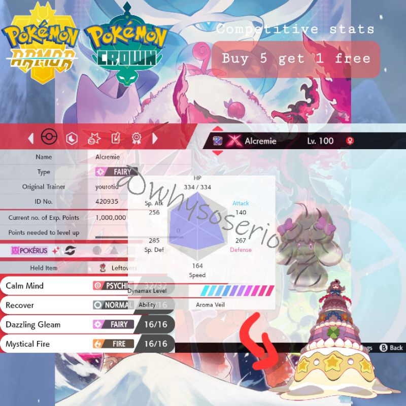 Nintendo Switch Pokemon Sword and Shield, Square Shiny GMAX Alcremie ...