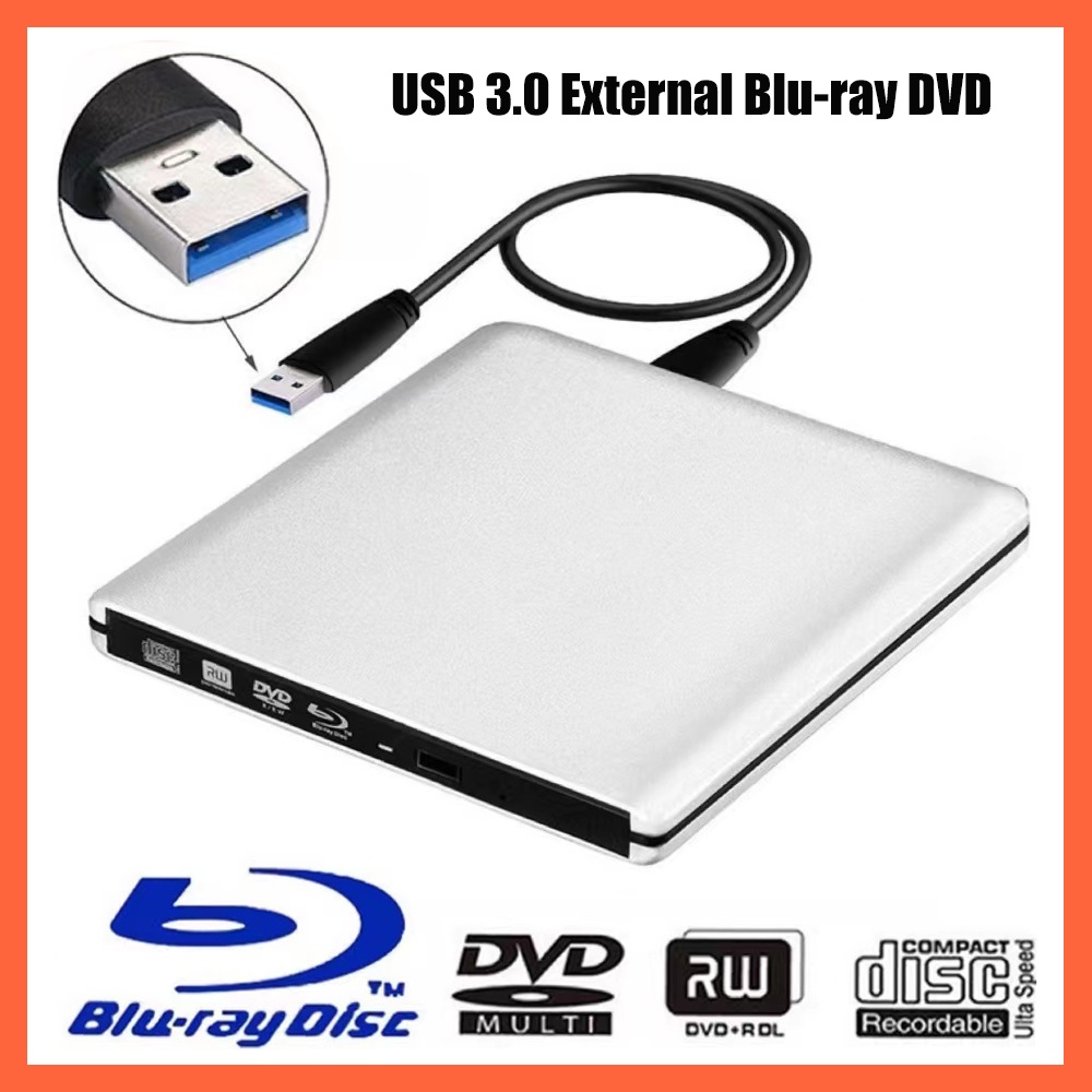 Ultra-thin USB 3.0 External Blu-ray DVD/BD/CD Drive 3D Player/Writer ...