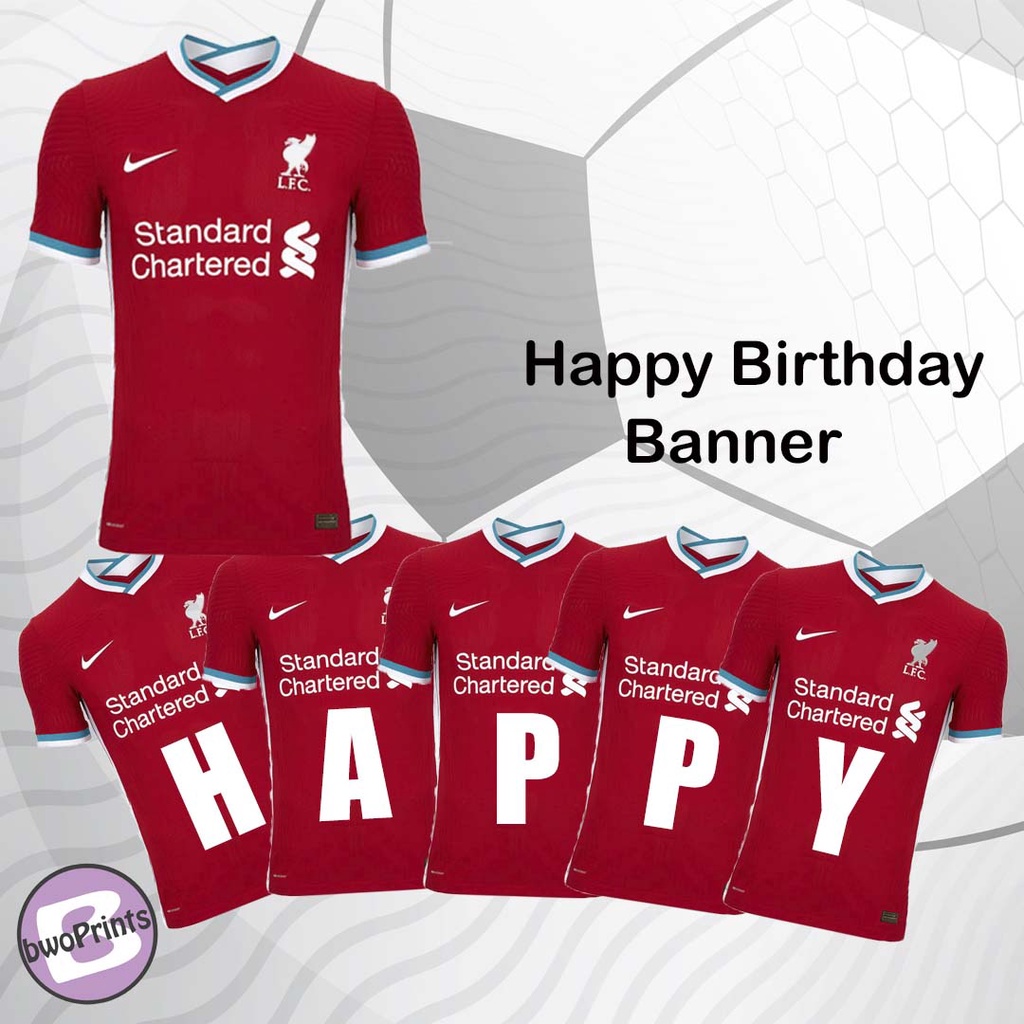 Liverpool Football Club Happy Birthday Banner Flag Cake Topper Party ...