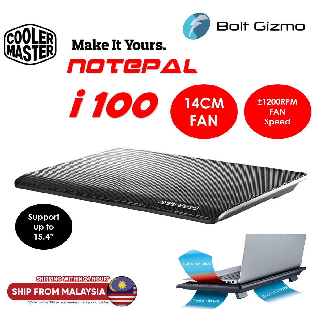 Cooler Master Notepal I100 Ultra Slim Cooling Fan Up To "15" Notebook ...