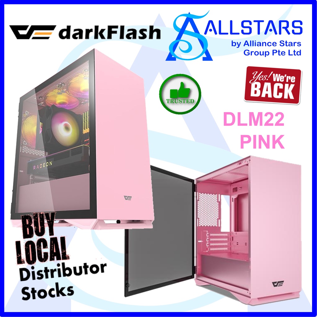 DarkFlash DLM22 / DLM22P Pink Version MATX Chassis (Warranty 1year with ...