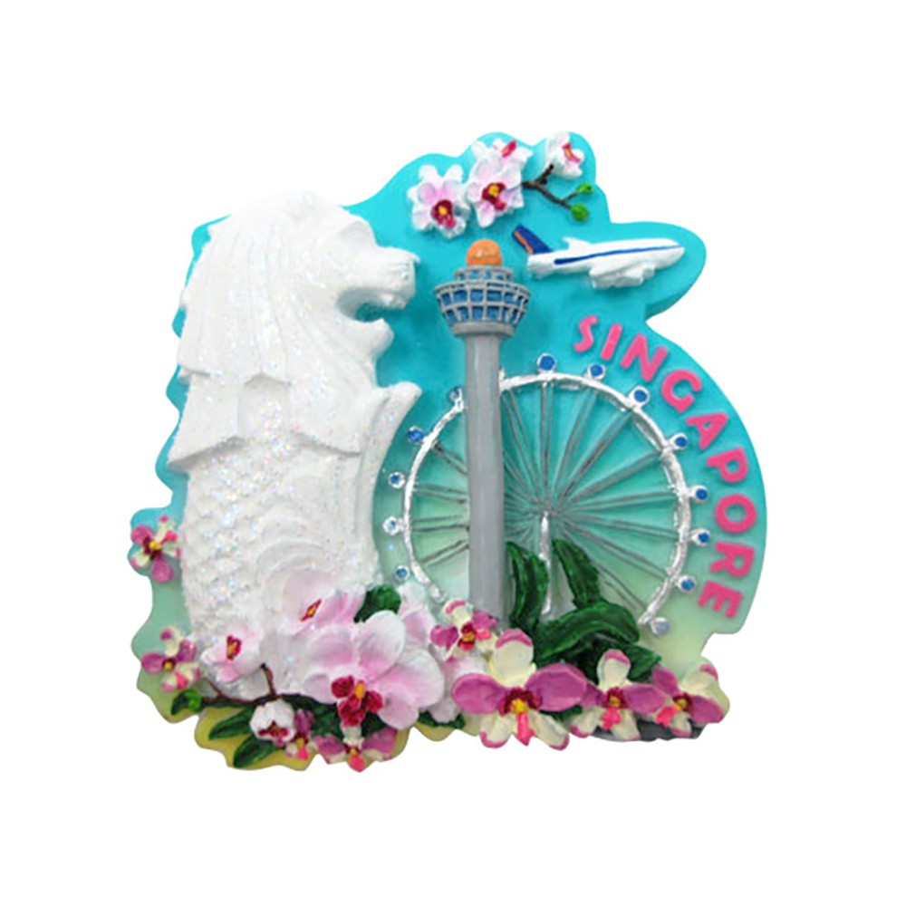 3D Glitter Polyresin Magnet - Merlion/Changi Flyer | Shopee Singapore