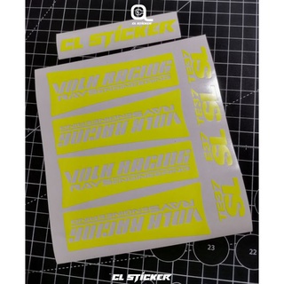 VOLK RACING Logo Sticker Fluorescent Rossi Yellow For TE37 Wheels ...