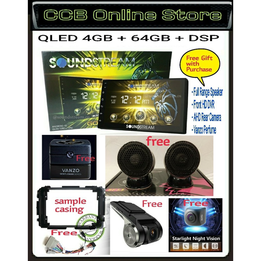 Package for SOUNDSTREAM QLED 4RAM+64GB ROM or 9"/10" IPS Build-In DSP ...