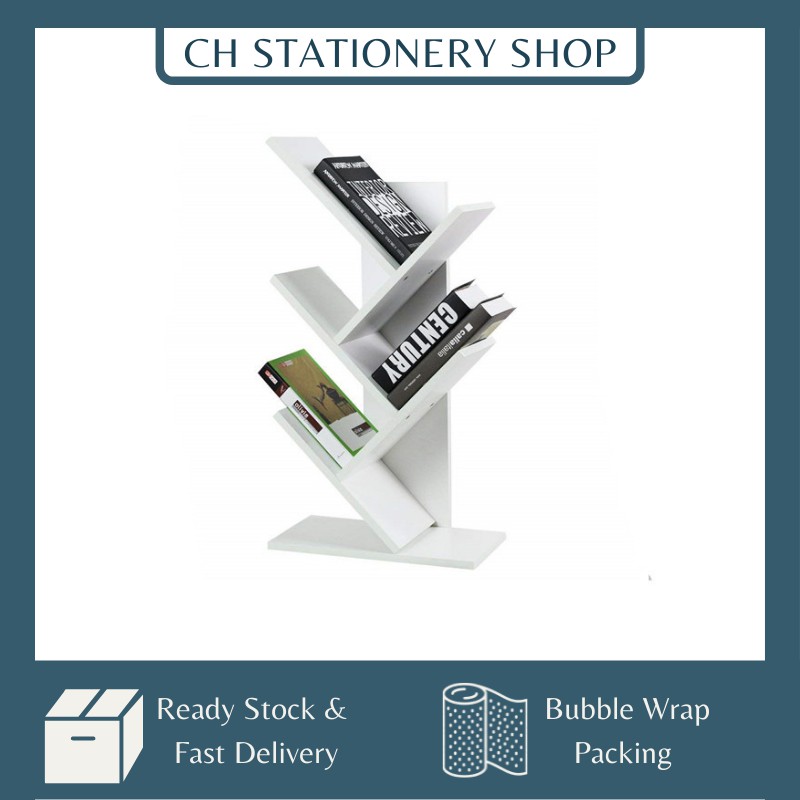 5 Tiers Tree Shape Table Top Book shelf Bookcase Storage Rack Modern ...