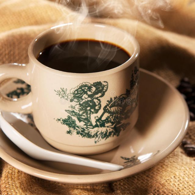 Vintage Kopitiam Cup / Traditional Floral Green Flower Cup and Saucer ...
