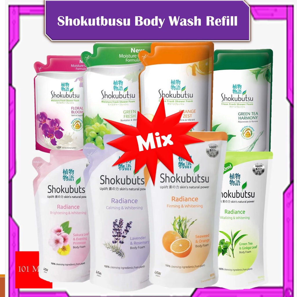 Shokubutsu Body Wash Refill, 550-600ml [Mix] | Shopee Singapore
