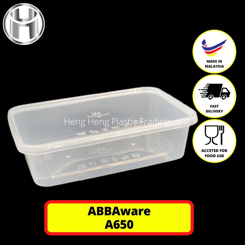 ABBA A650 Disposable Microwave Rectangular Container RT650S / T650 ...