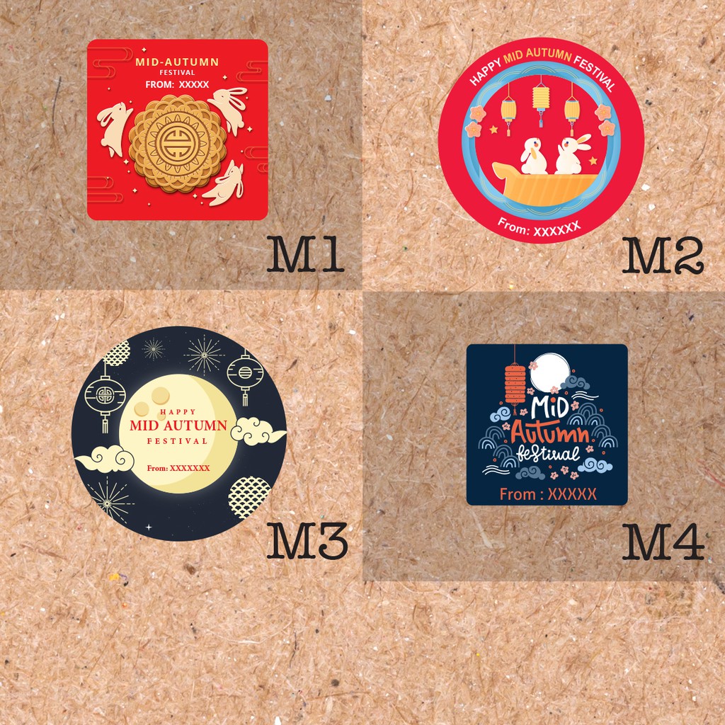 Mid autumn festival - Mooncake sticker label / Customise your name ...