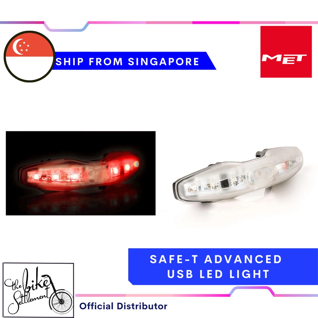 MET USB LED Helmet Light Safe-T Advanced (Compatible with MET, Trenta ...