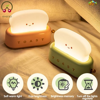 Toast Night Light Cute Bread LED Night Lamp Creative USB Charging ...