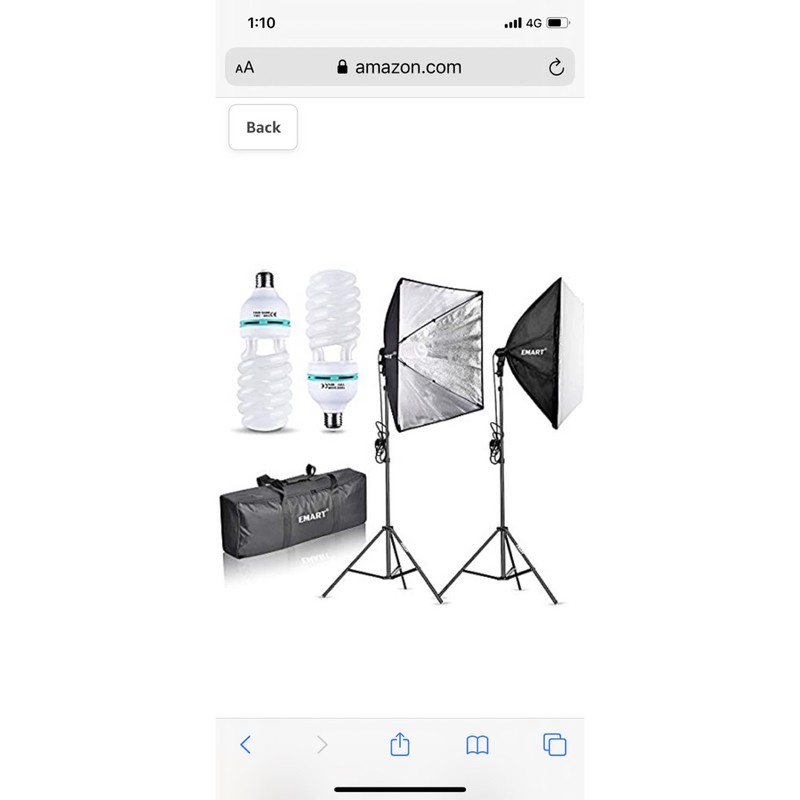 Emart 1000W Softbox Lighting Kit 24" x 24"(comes with 1 working light ...