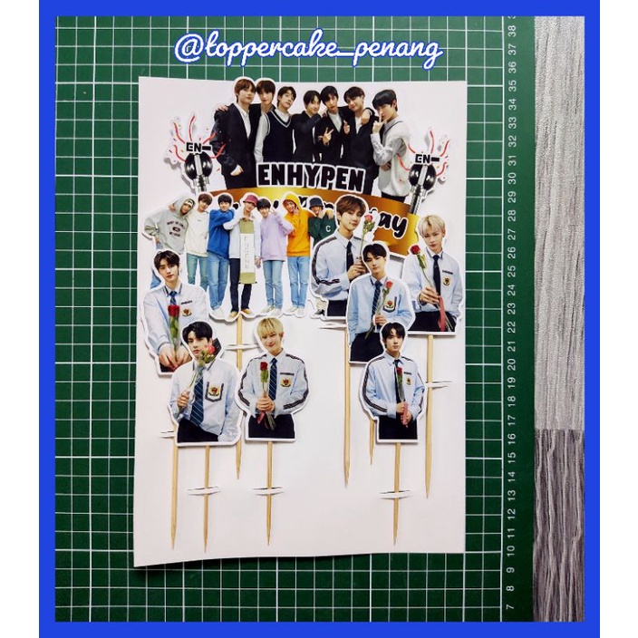 Enhypen Happy Birthday Decoration Set Cake Topper for Birthday Cake ...