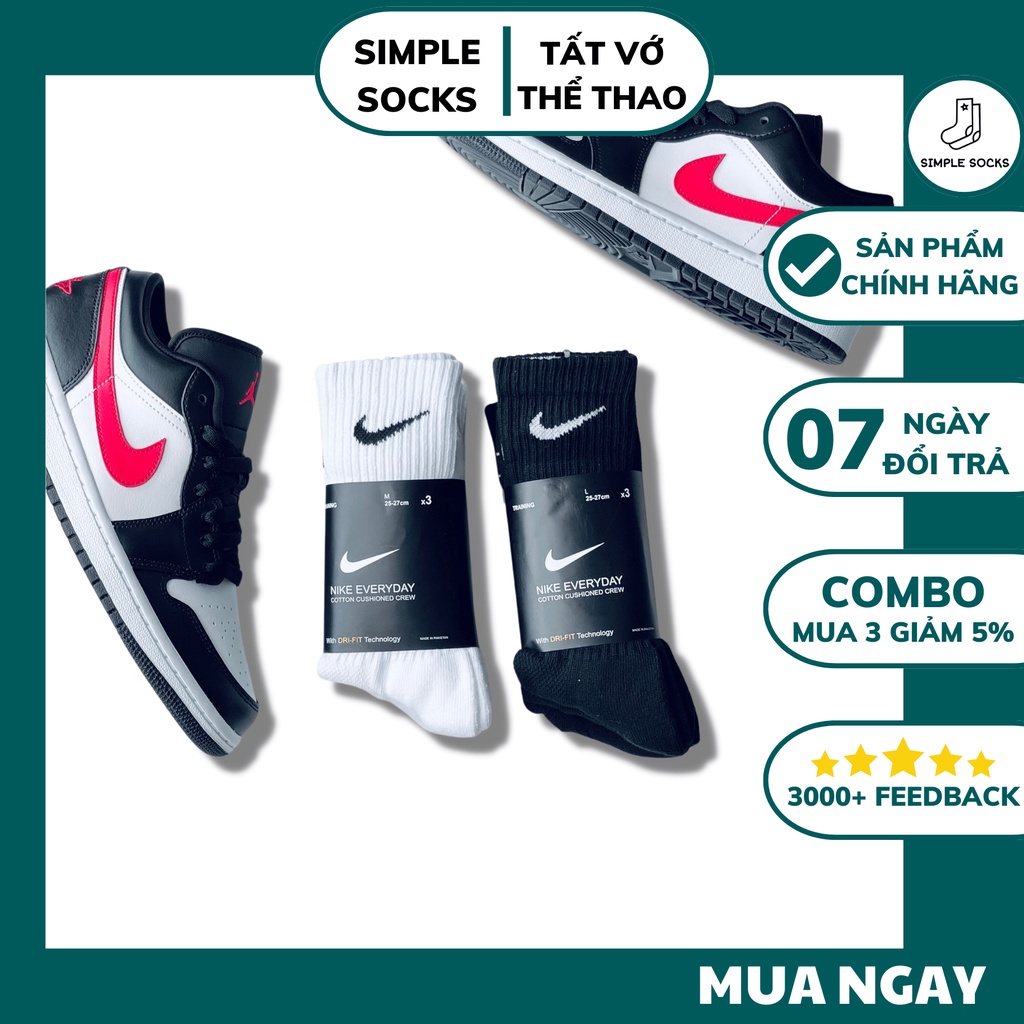 Pack of 3 Pairs of Genuine Nike Dri Fit High Collar Socks 2 Colors ...